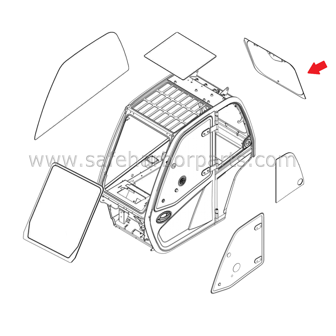 1001157481 JLG Telehandler Rear Window Glass