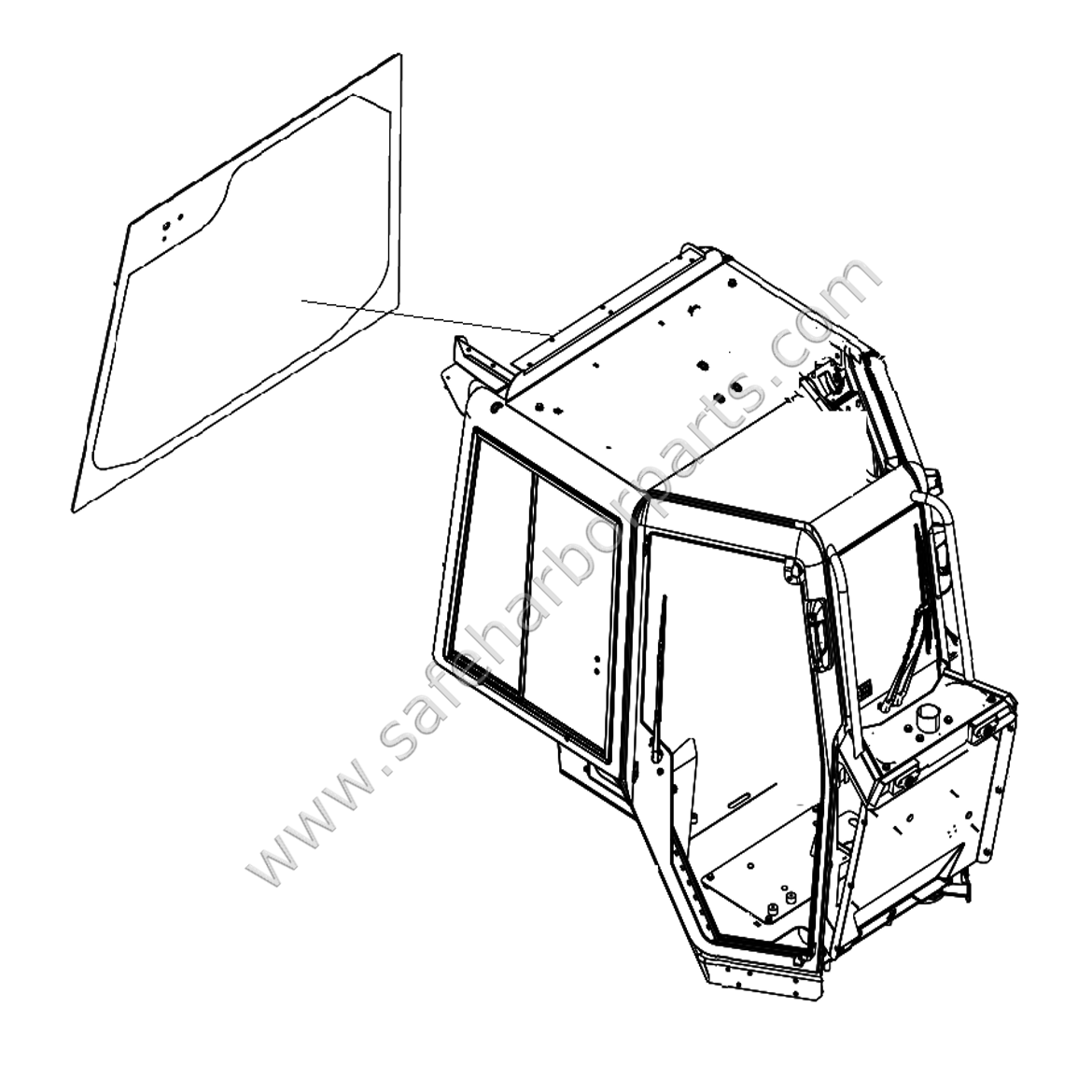 247-6583 Caterpillar Dozer Rear Window Glass