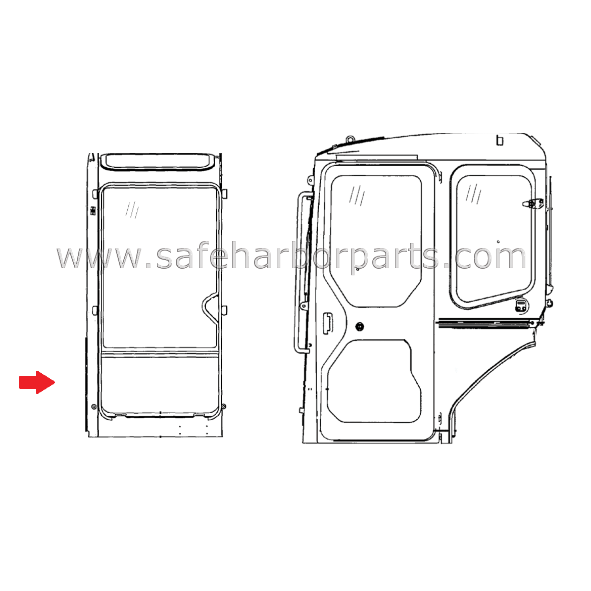 226-9841 Caterpillar Mini Excavator Front Lower Glass