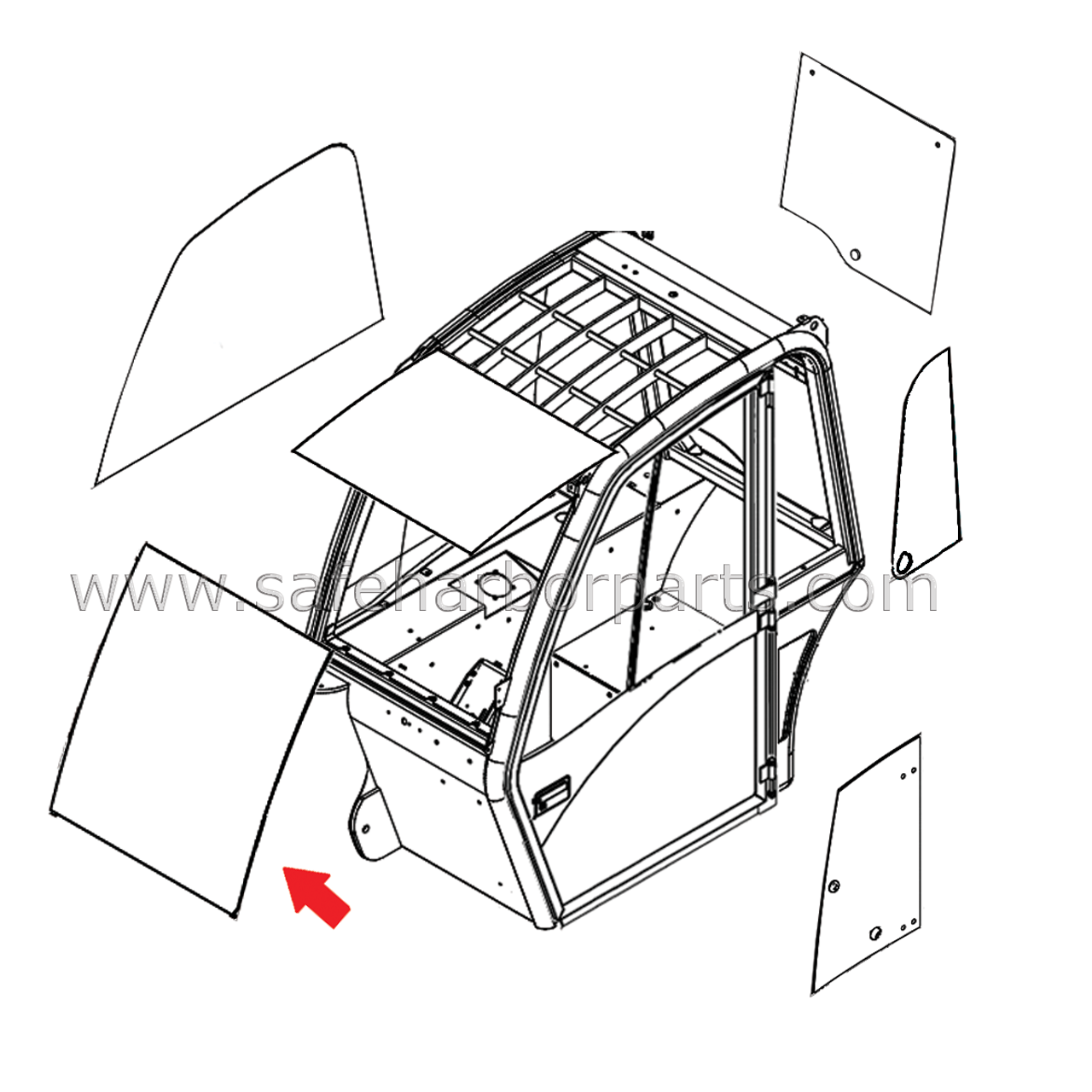 1001080797 JLG Telehandler Front Windshield Glass