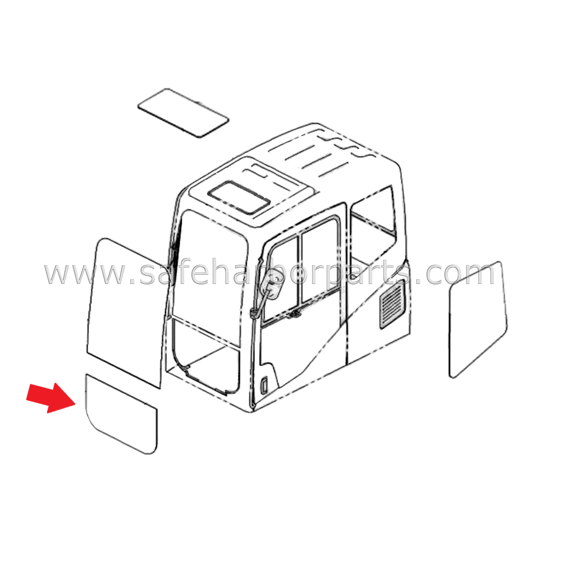 60243764 Sany Excavator Front Lower Glass