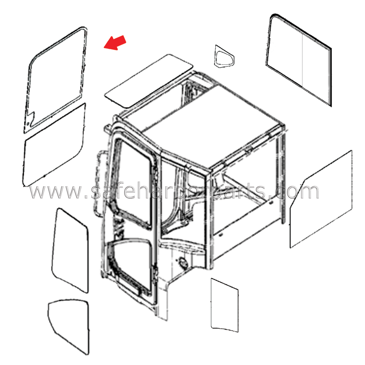 YD00004957 Hitachi Mini Excavator Front Upper Glass