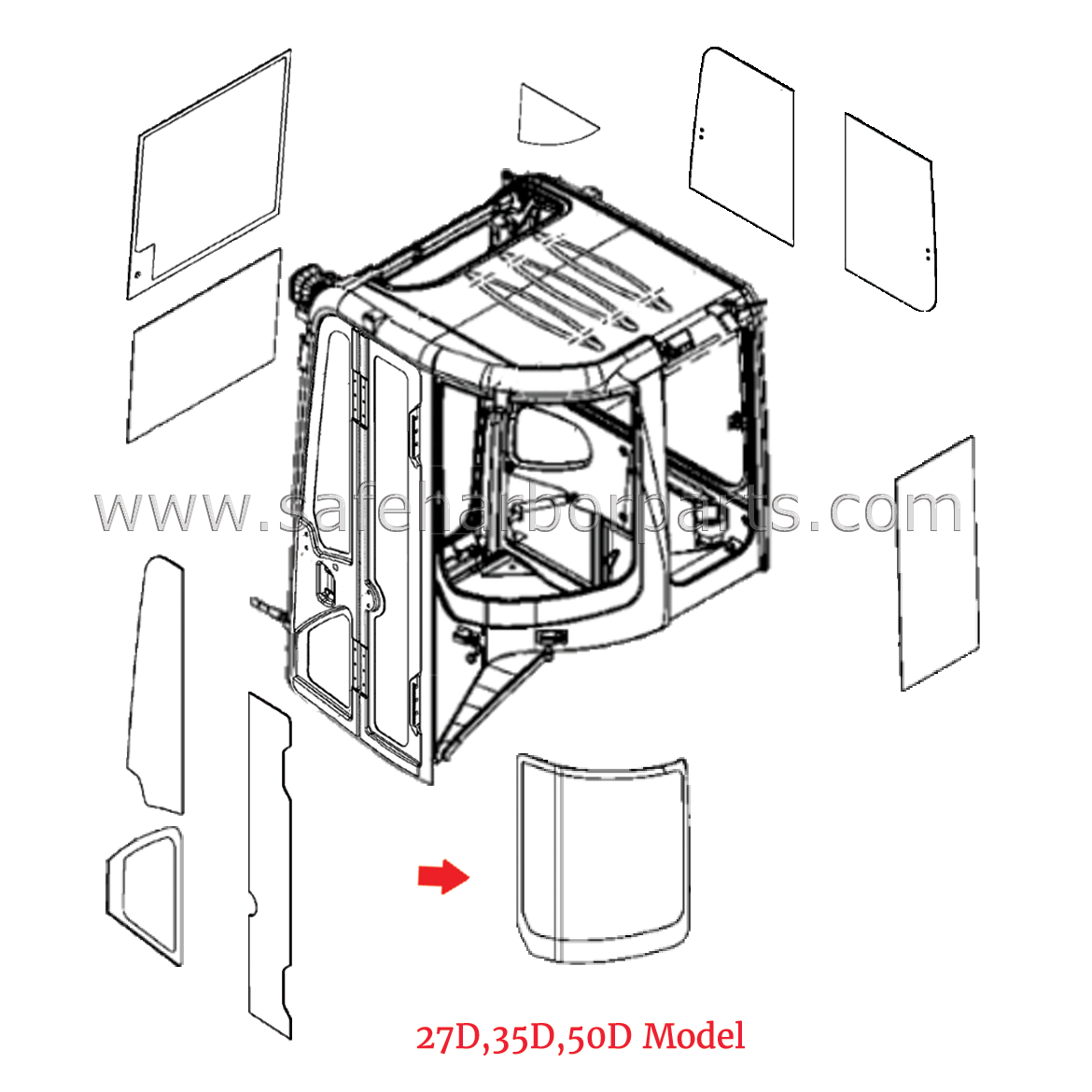 John Deere - Cab Glass - Excavator Glass - Page 1 - Safe Harbor Parts