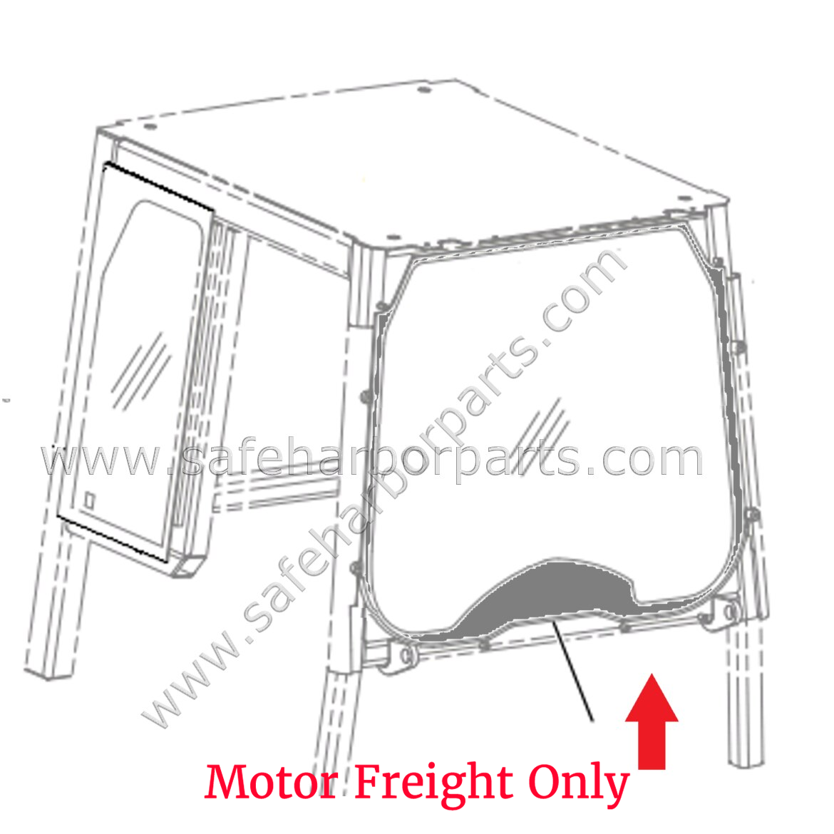 334-6715 Caterpillar Track Loader Front Windshield Glass