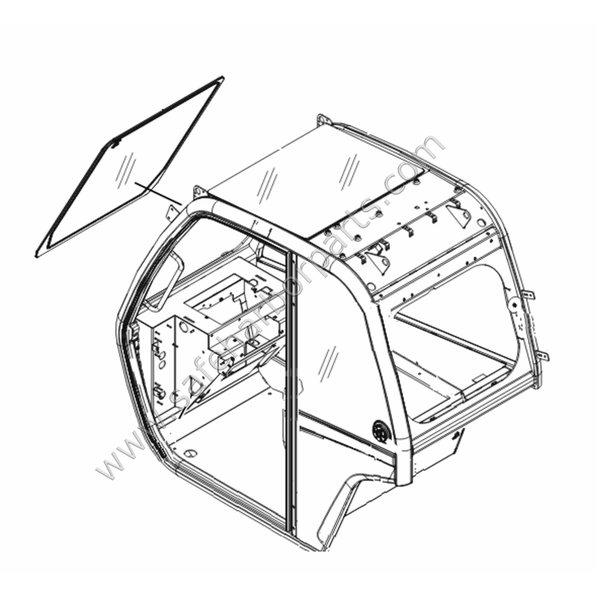 473-6962 Caterpillar Telehandler Rear Window Glass