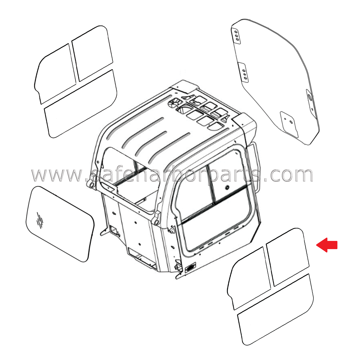 Bobcat - Cab Glass - Skidsteers - Safe Harbor Parts