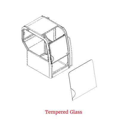 419-1289 Caterpillar Mini Excavator Front Upper Glass - TEMPERED