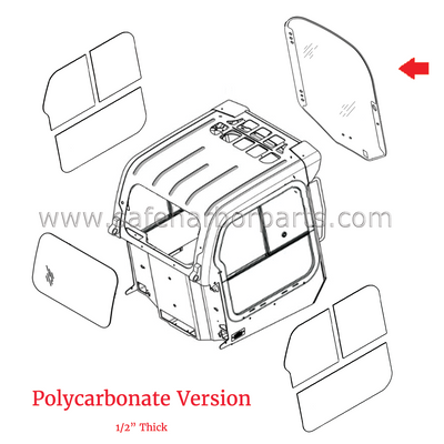 7120401-12PC Bobcat Skidsteer 1/2" Polycarbonate Door Window