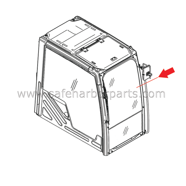 486-5450 Caterpillar Excavator Front Upper Windshield Glass