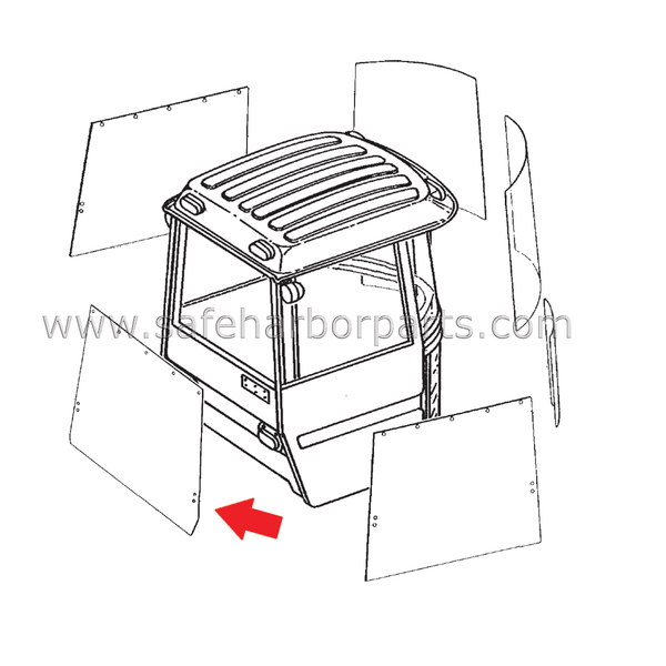 R50758 John Deere Tractor Rear Window Glass