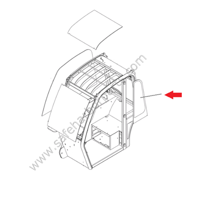 1001080801 JLG Telehandler Side Behind Door Glass