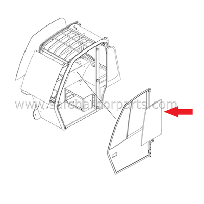 1001081236 JLG Telehandler Door Upper Rear Glass