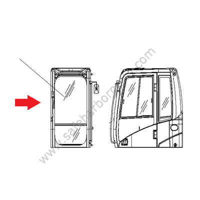 353-1912 Caterpillar Excavator Front Upper Glass