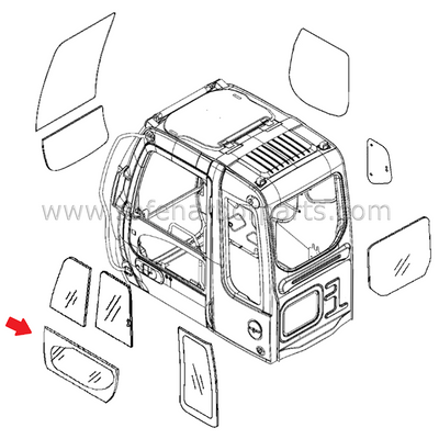 FYA00089589 John Deere Excavator Lower Door Glass