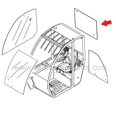 07.0723.0163GT Telehandler Rear Window Glass