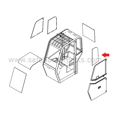 1001181893 JLG Telehandler Side Behind Door Glass