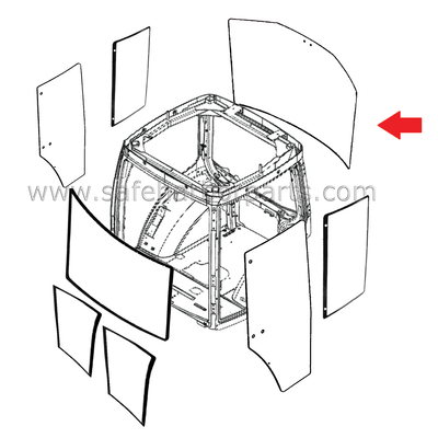 R110990 Tractor Rear Window Glass