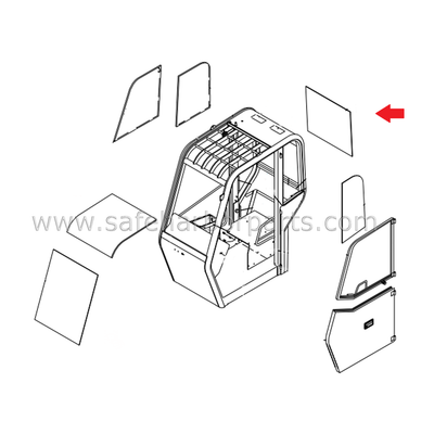 1001181707 JLG Telehandler Rear Window Glass