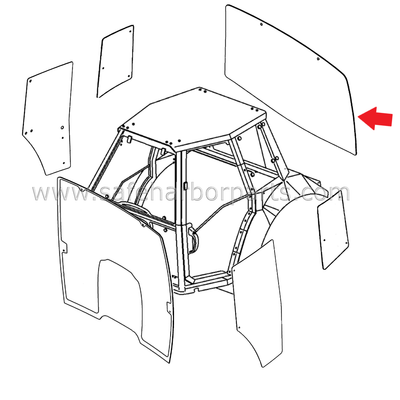 AL212195 Tractor Rear Window Glass