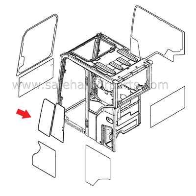 YD00015341 Aftermarket Hitachi Mini Excavator Door Upper Front Glass