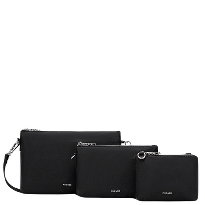 Pixie Mood Drea Pouch Set Black Nylon - Starlet
