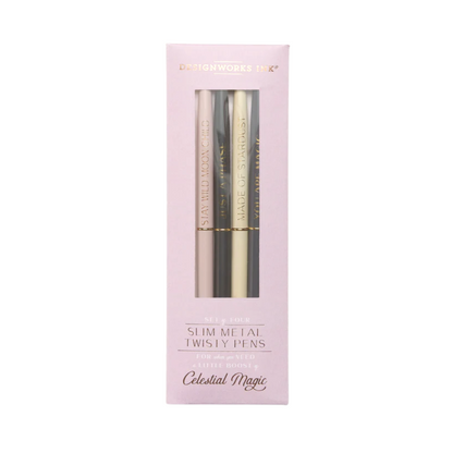 Designworks Ink Twisty Slim Metal Pen Set Celestial - Starlet