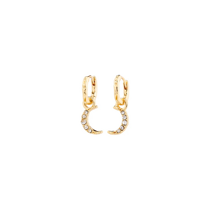 Pilgrim Evgenia Crescent Moon Hoops Gold Plated - Starlet