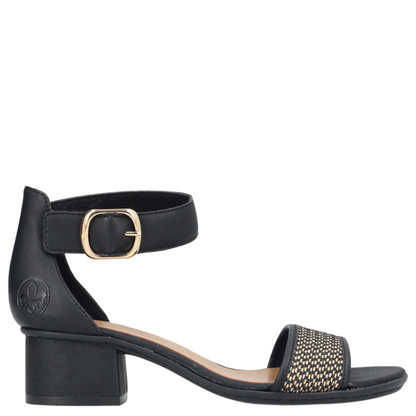 Rieker Virginia Block Heels Black - Starlet