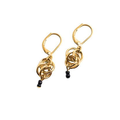 Anne Marie Chagnon Bime Gold Multi-Ring Earrings Anthracite - Starlet