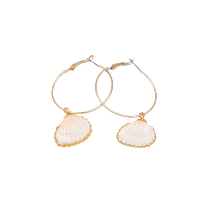 Caracol Large Seashell Hoops Gold - Starlet