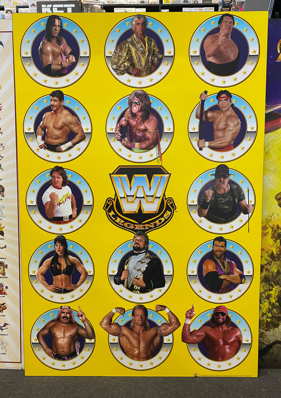 WWF Legends Blockmount Wall Hanger Picture