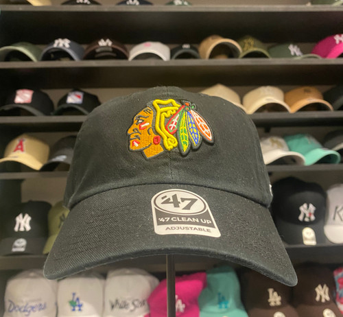 Chicago Blackhawks Black and Yellow 47Brand Soft Snapback Hat