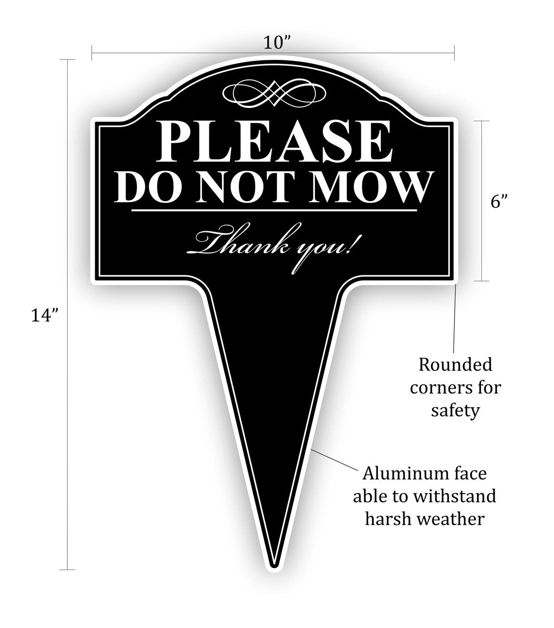 Please Do Not Mow Aluminum Yard Sign 10x14 (Available in English or ...