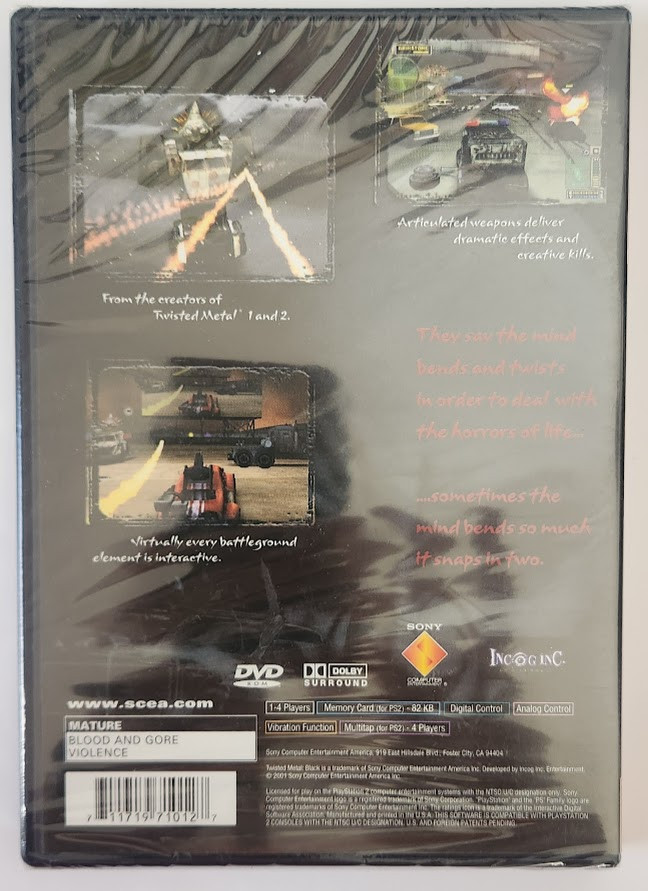 Twisted Metal: Black (Greatest Hits) PS2 Brand New Game (2001 Racing ...