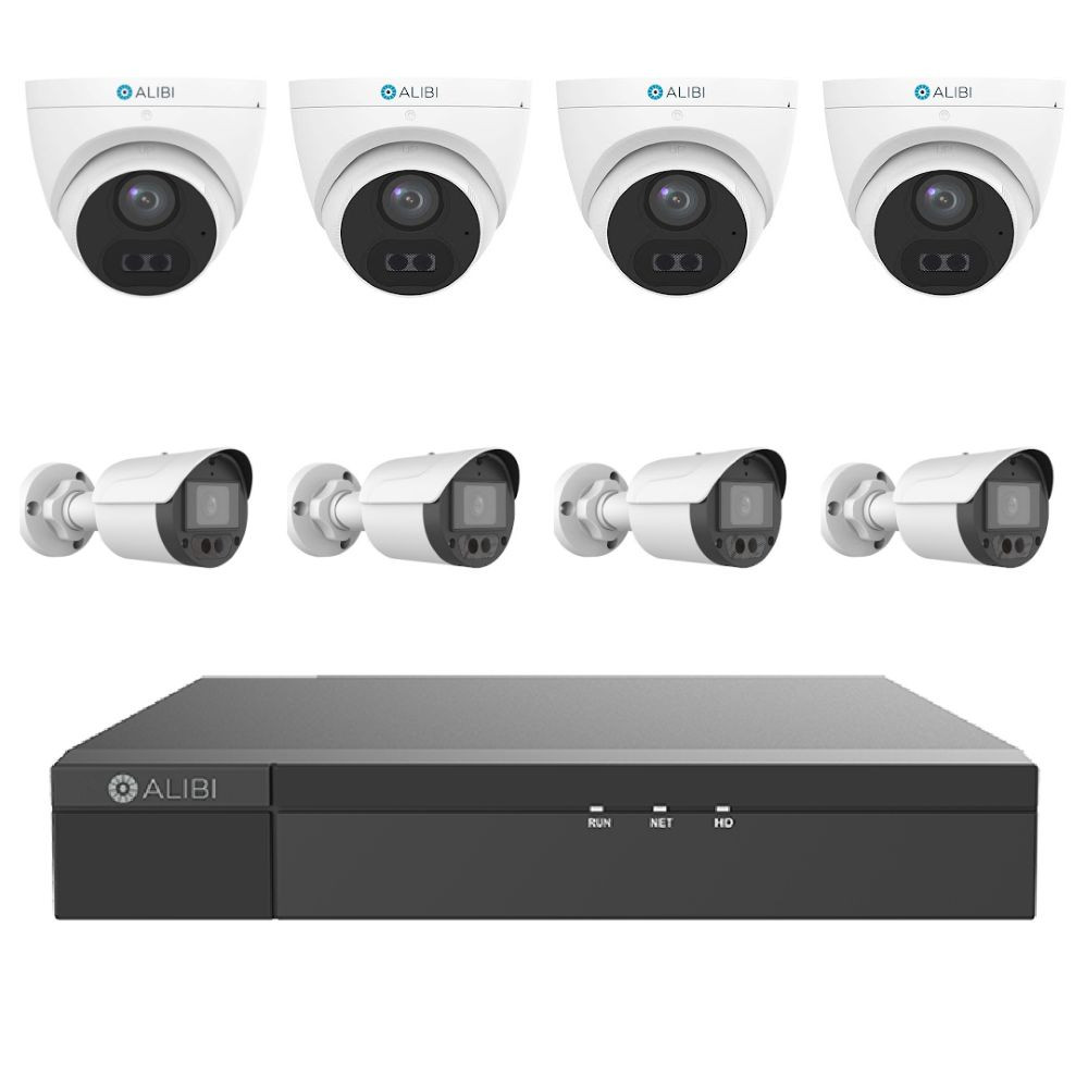 Alibi ALI-KIT-D16T4B4 16-Channel 8MP 4 in1 Hybrid DVR System with 4 x ...