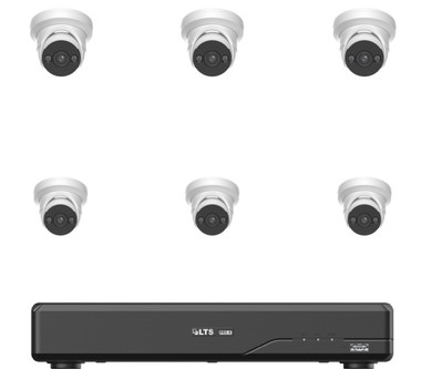 LTS KIT-XPN8C8I-VL 8-Channel NVR with 6 x 8 MP Hybrid Light IP Turret ...