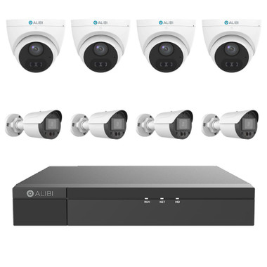 Alibi ALI-KIT-D16T4B4 16-Channel 8MP 4 in1 Hybrid DVR System with 4 x ...