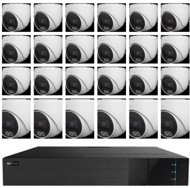 TVT Titanium KitN3224 32CH NVR System with PoE Switch, 24 x 6MP Turret ...