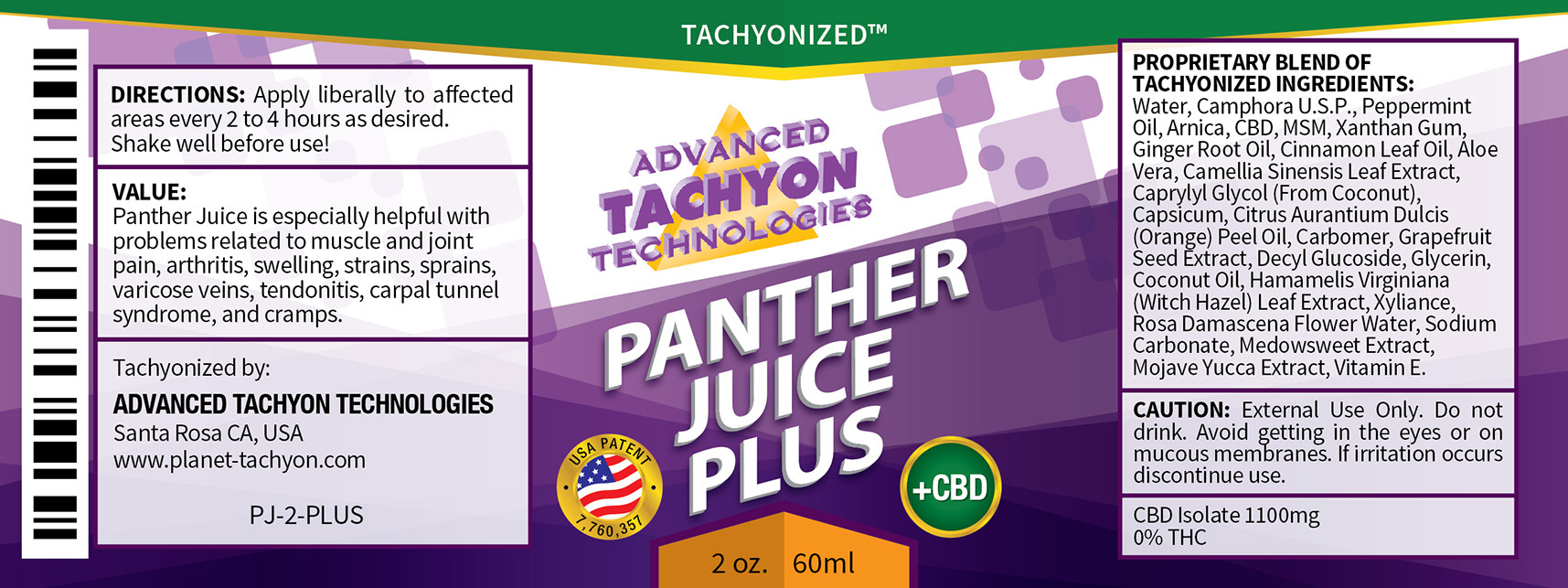 Panther Juice PLUS - Pain Relief Formula - ADVANCED TACHYON ...