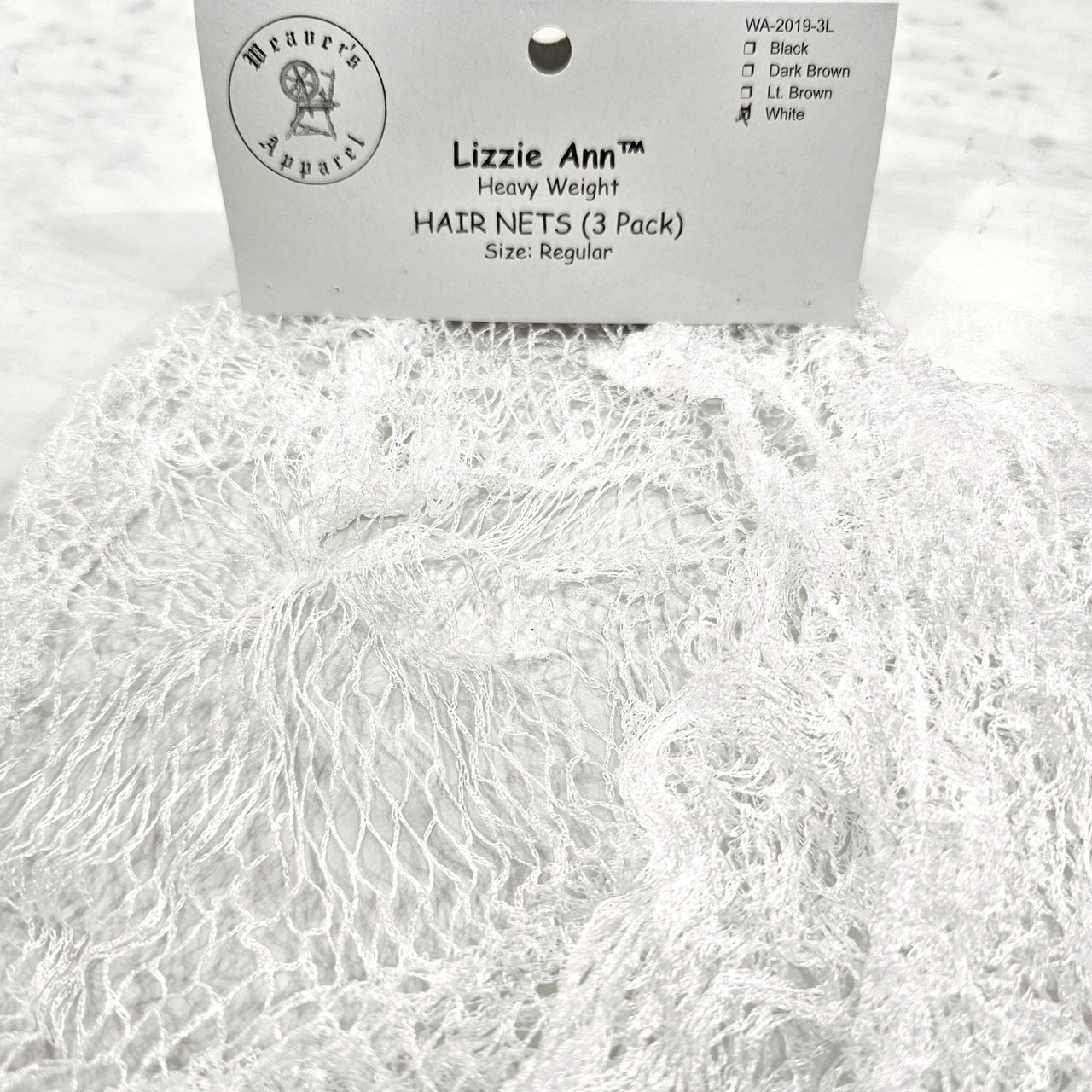 White Heavy Weight Hair Nets - 3pk. - Beth's Creations