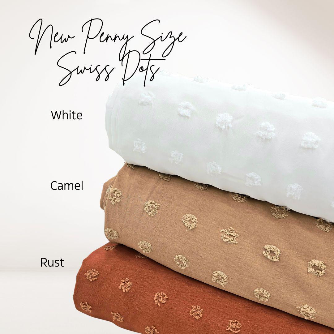 Rust Penny Size Poly Swiss Dot Fabric (sold by half yard) - Beth's ...