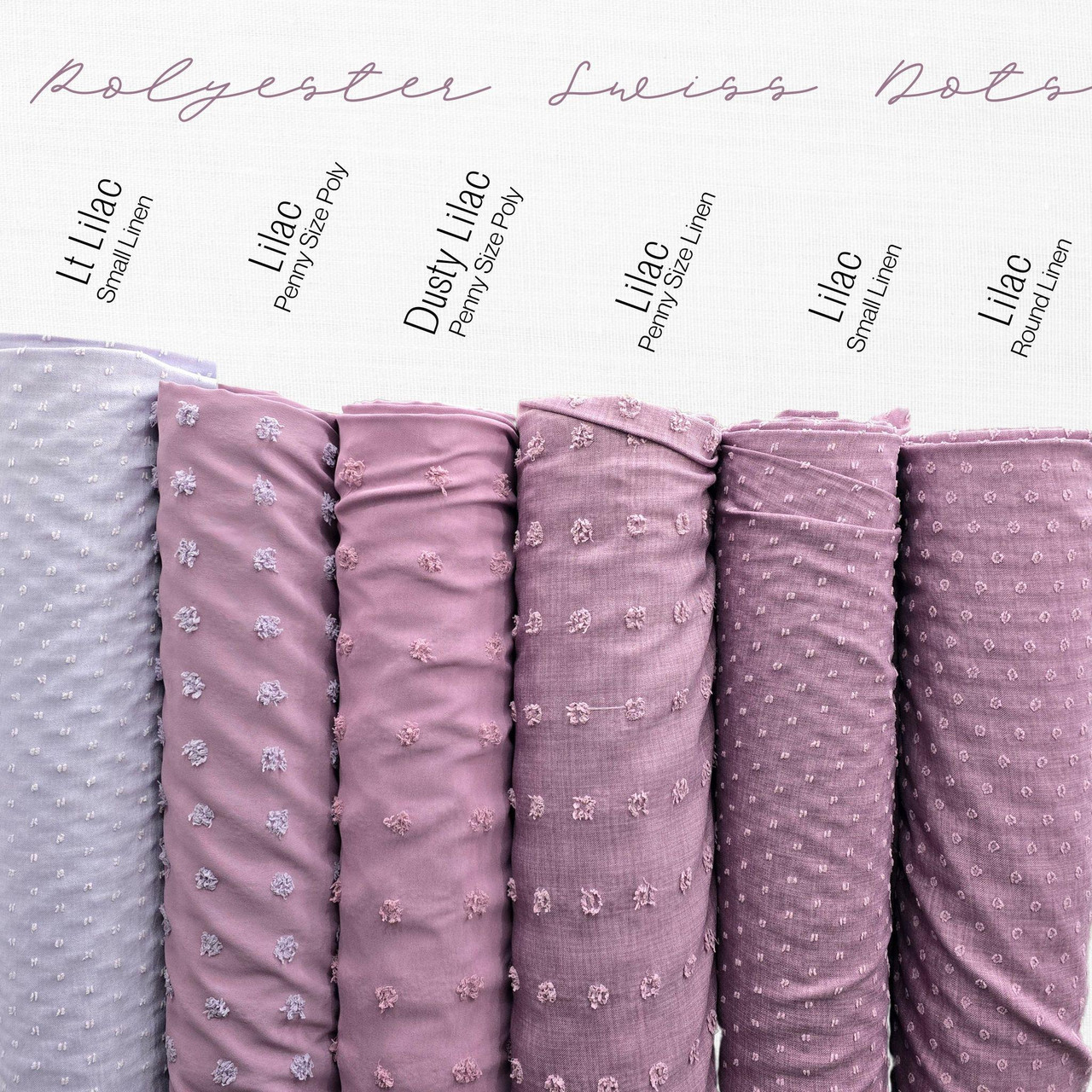 Lilac Penny Size Poly Swiss Dot Fabric (sold by half yard) - Beth's ...