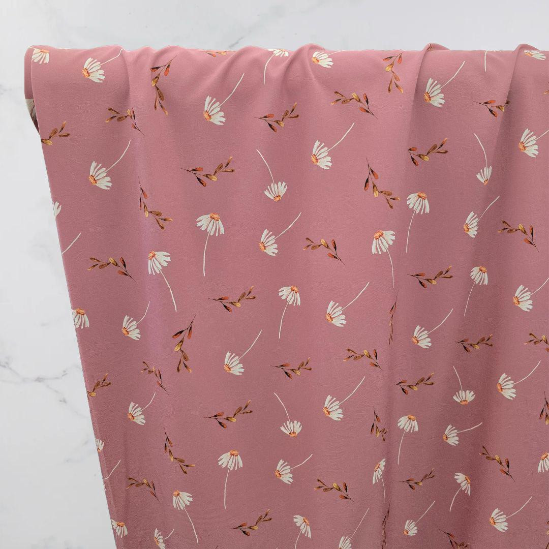 Beth's Exclusive Falling Daisies on Pink 4 Way Stretch Crinkle Poly ...