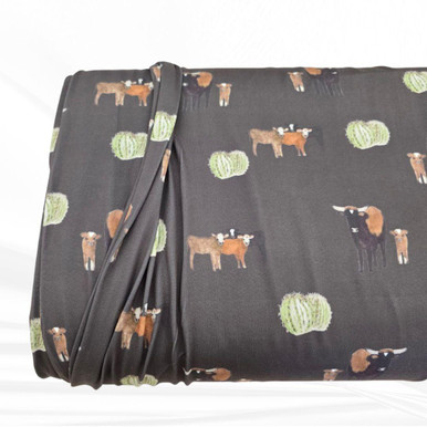 Beth's Exclusive Olive Cows and Cactuses Single Brushed DTY Fabric ...