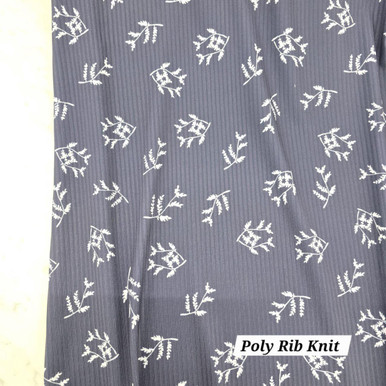 Deep Sea Blue Simple Grain Poly Rib Knit Fabric (sold by half yards ...