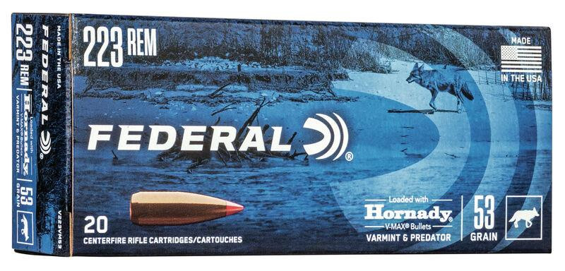 Federal Varmint & Predator 223 Rem - 53 Grain V-MAX - 3400 FPS - 20 ...