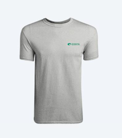 Costa Emblem Bass Tee - Short Sleeve - Heather Gray - Dance's Sporting ...