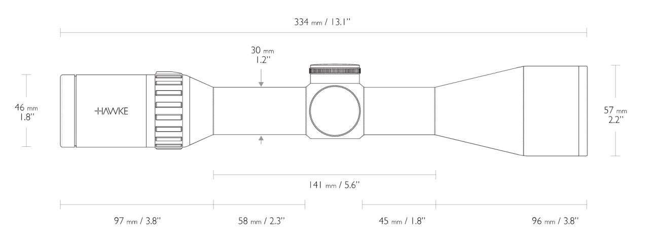 Hawke Endurance 30 WA 2.5-10x50 Scope - LR Dot 8x Illuminated Reticle ...