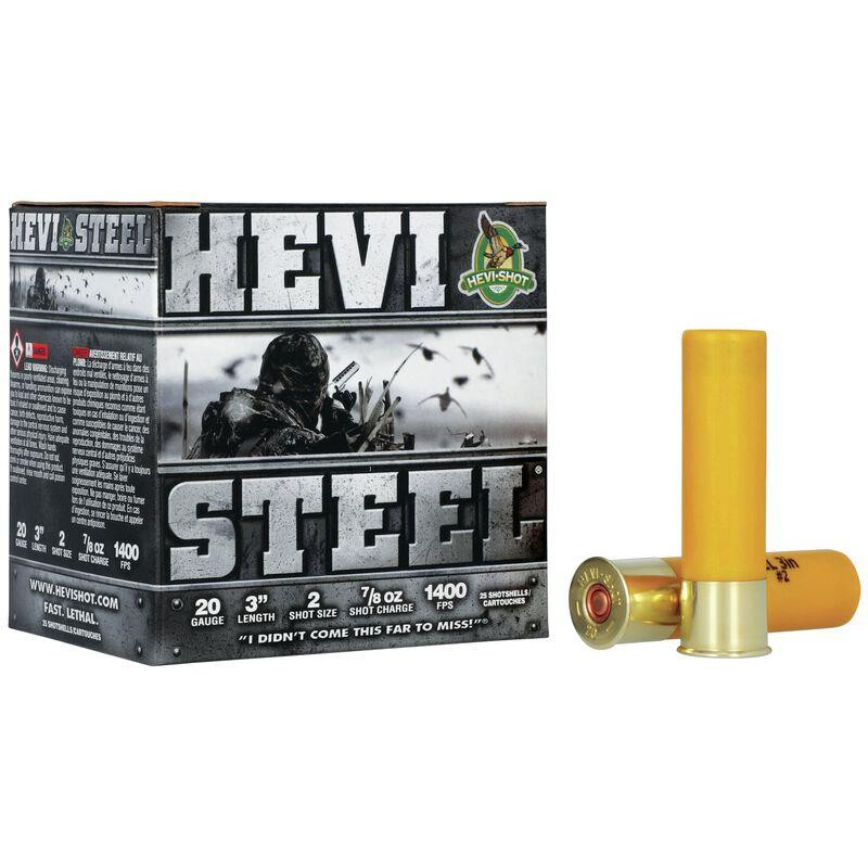 HEVI-Shot Hevi-Steel 20 Gauge - 3" - #2 Steel - 7/8oz Payload - 1400 ...