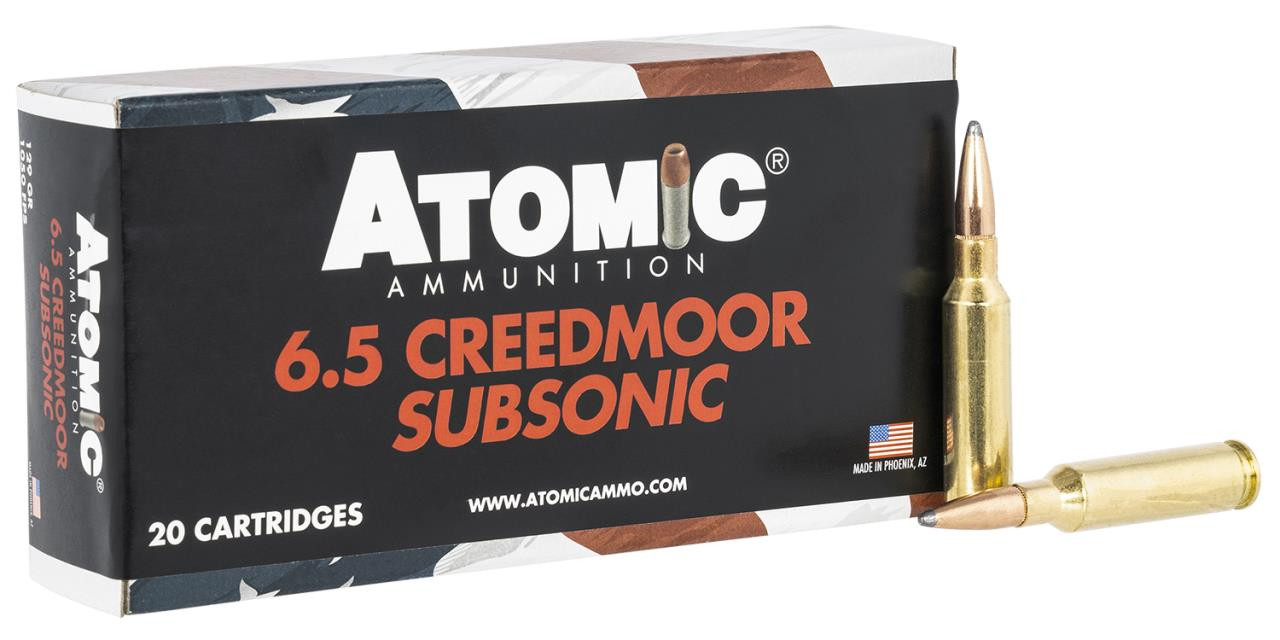Atomic Ammunition Subsonic 6.5 Creedmoor - 129 Grain JHP - 1050 FPS ...